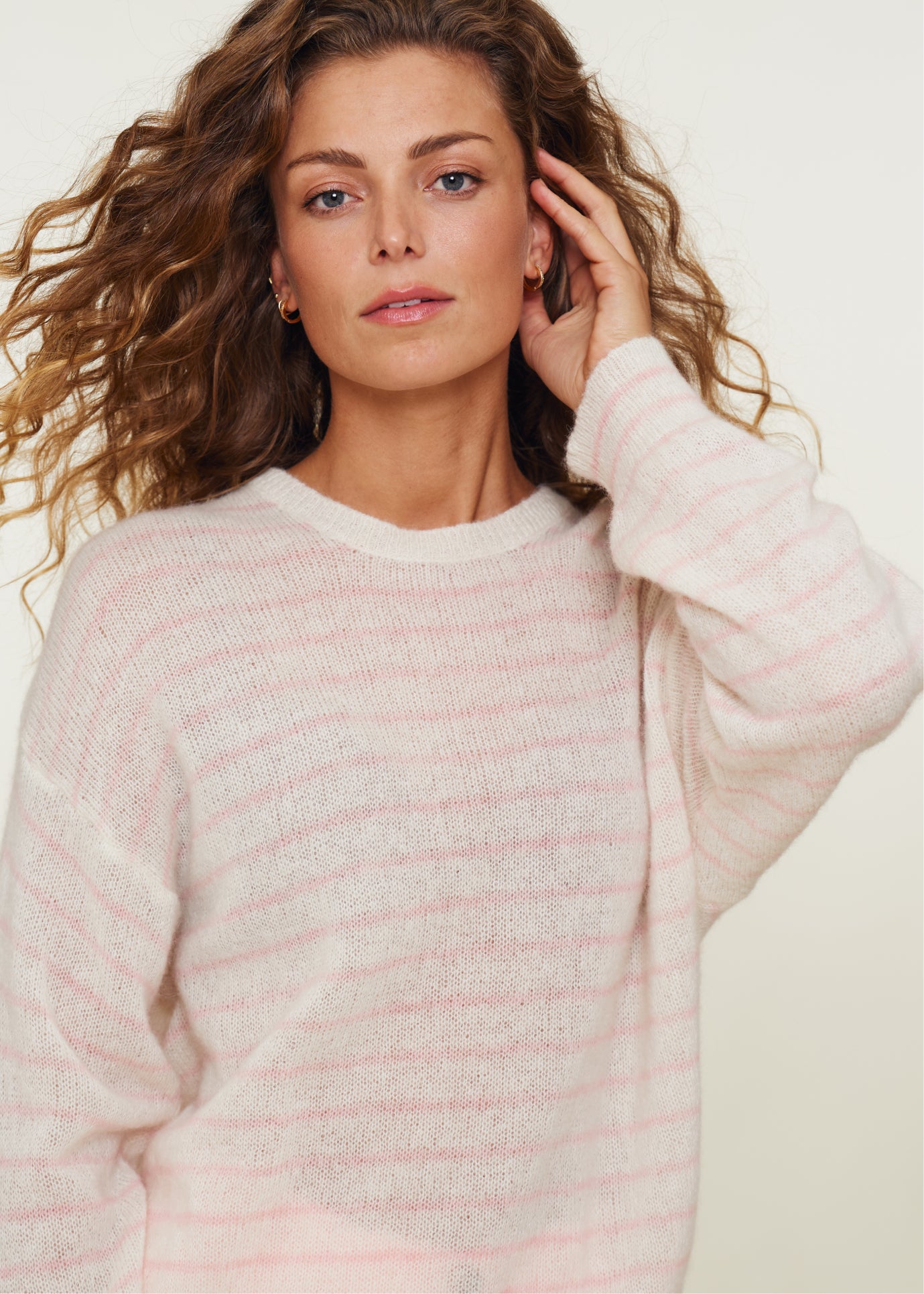 Tres Sweater Egret/ Lt Rose Stripe – Simple the Brand